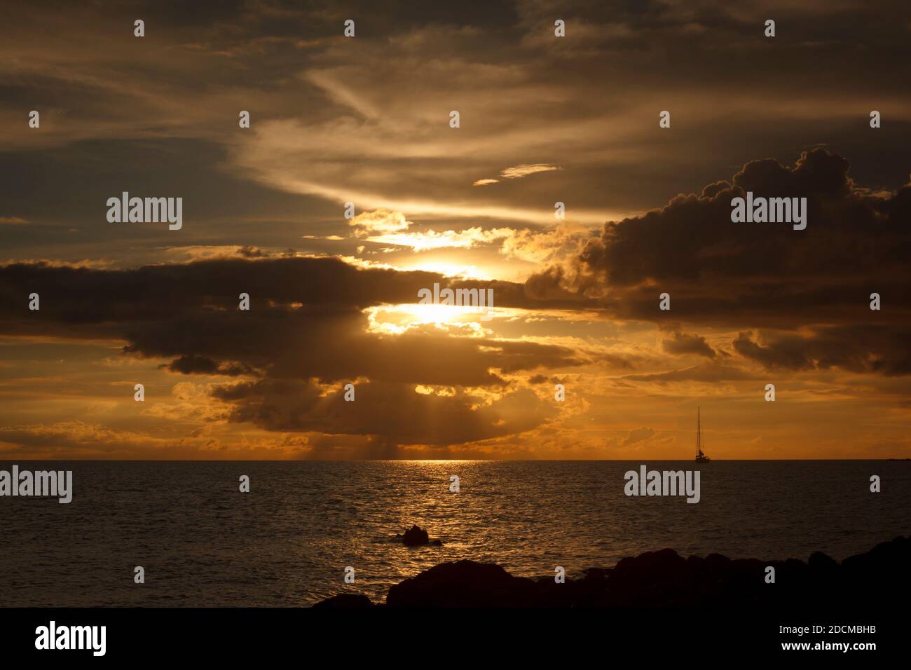 Island view after storm passing and heavy rain Stock Photo - Alamy