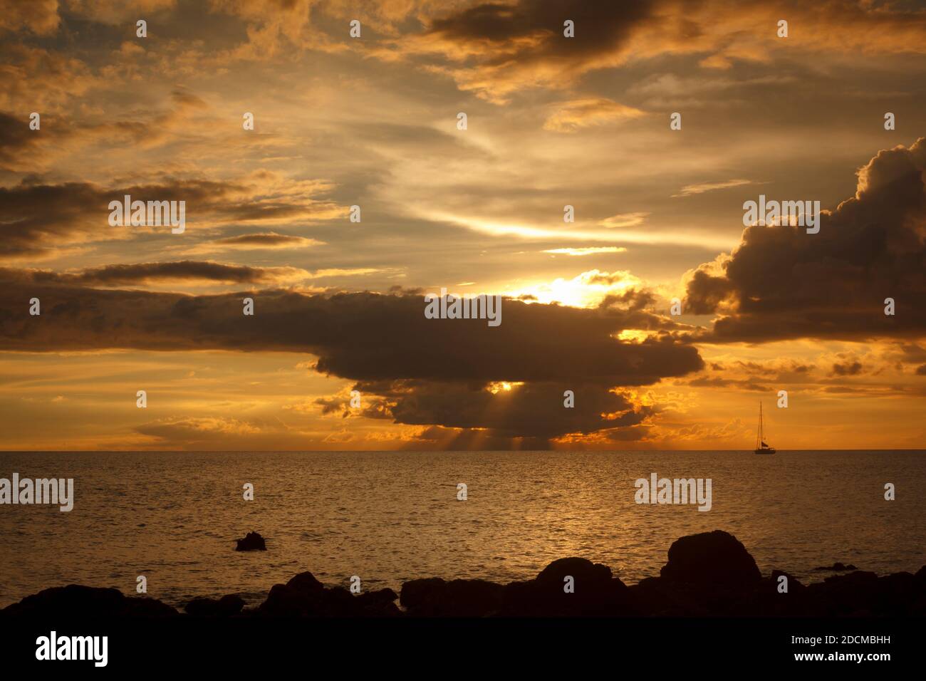 Island view after storm passing and heavy rain Stock Photo - Alamy