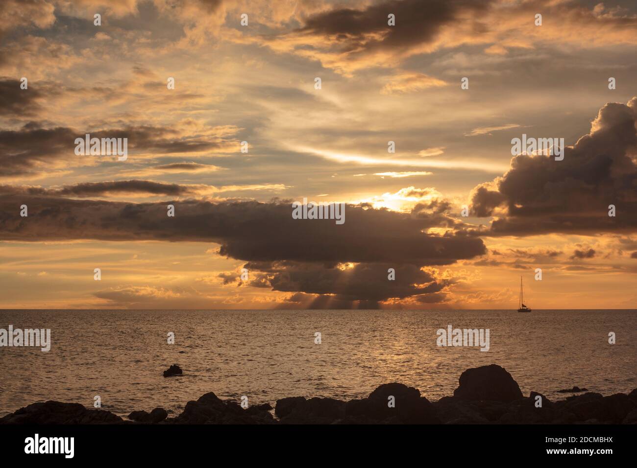 Island view after storm passing and heavy rain Stock Photo - Alamy