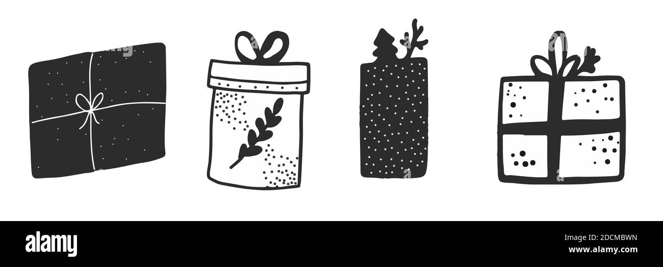 set of different gift boxes. Flat design Stock Photo - Alamy