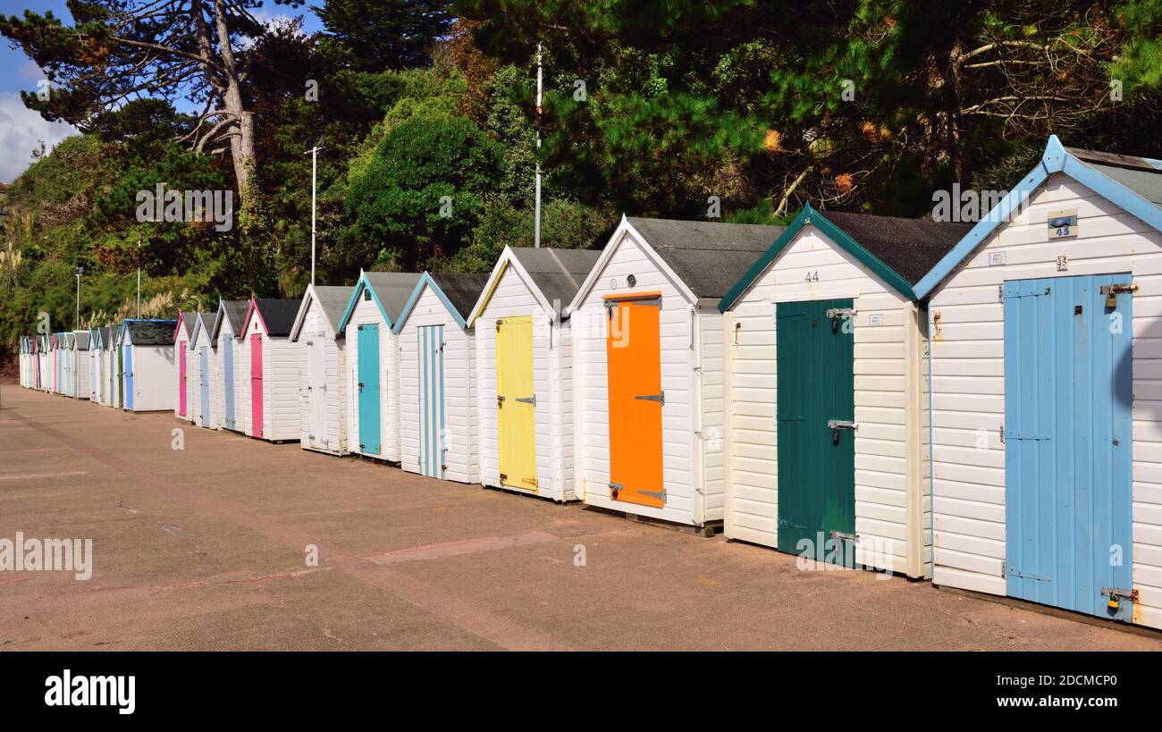 Beach huts at Goodrington on the south Devon coast Stock Photo - Alamy
