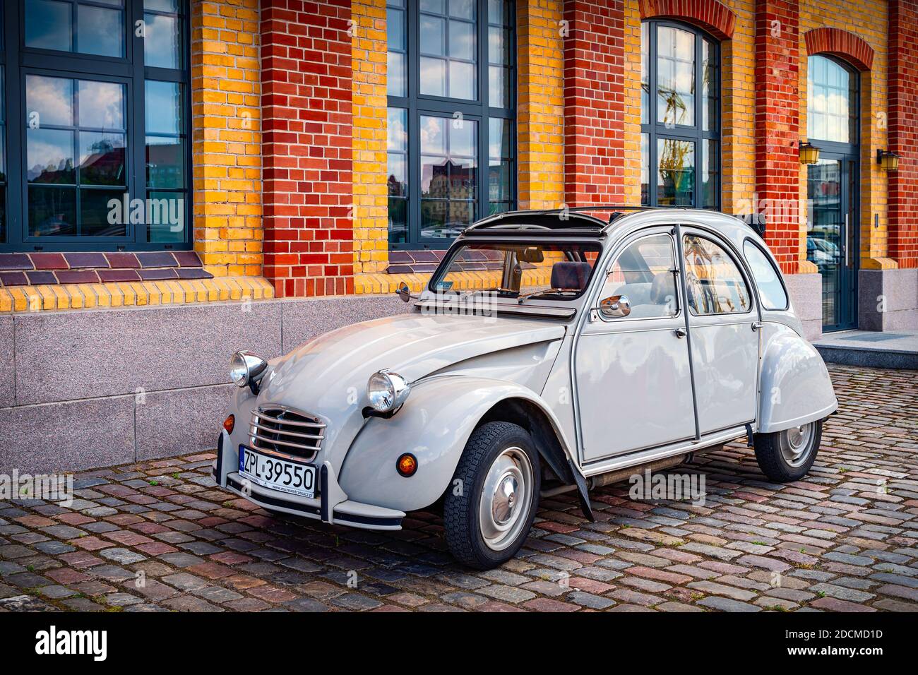 Szczecin, Poland June 2019 Grey Citroen 2cv convertible, often called ...