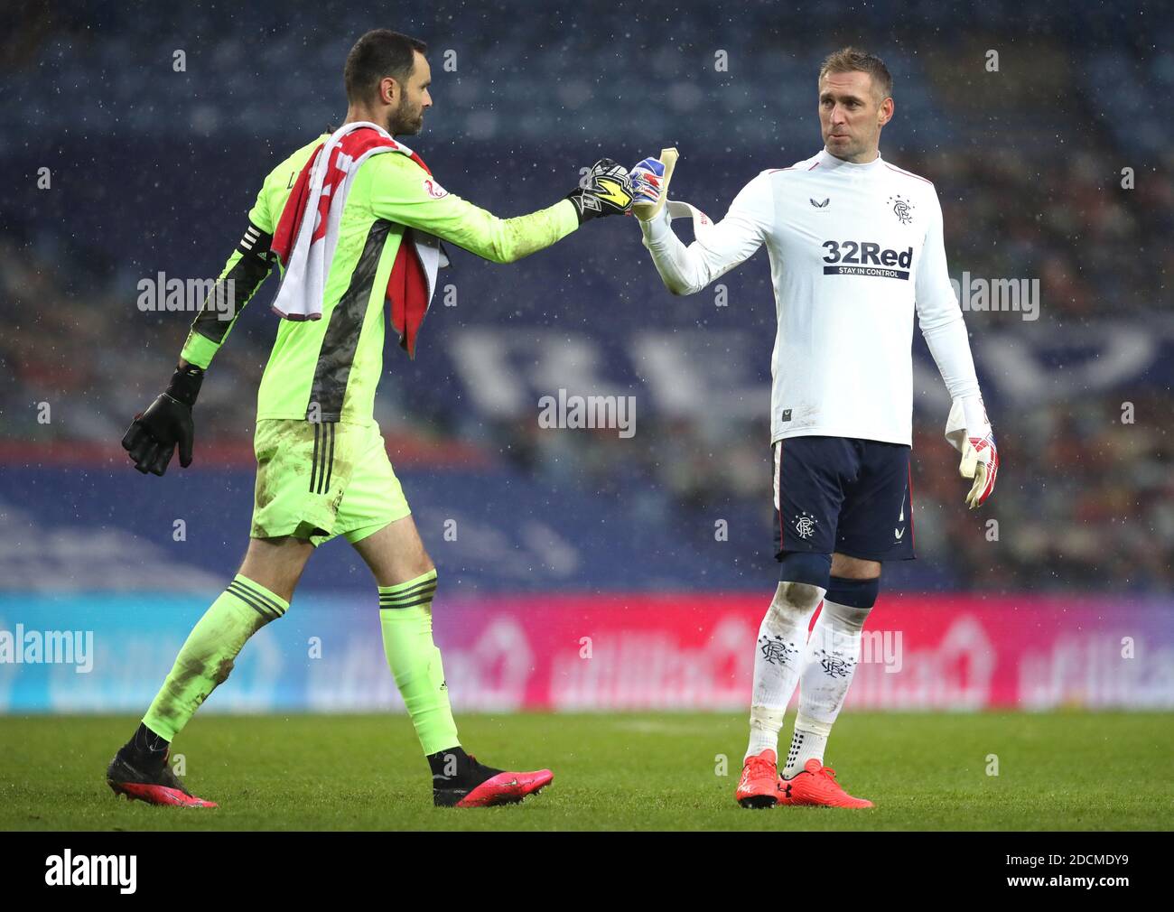 Aberdeen goalkeeper Joe Lewis (left) and Rangers goalkeeper Allan ...