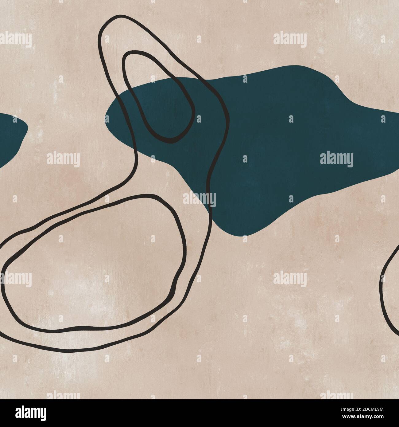 Seamless organic rounded curvy shapes naive design Stock Photo - Alamy