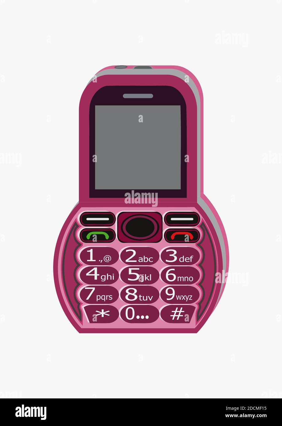 Pink mobile phone design, having a numeric keypad and display Stock ...