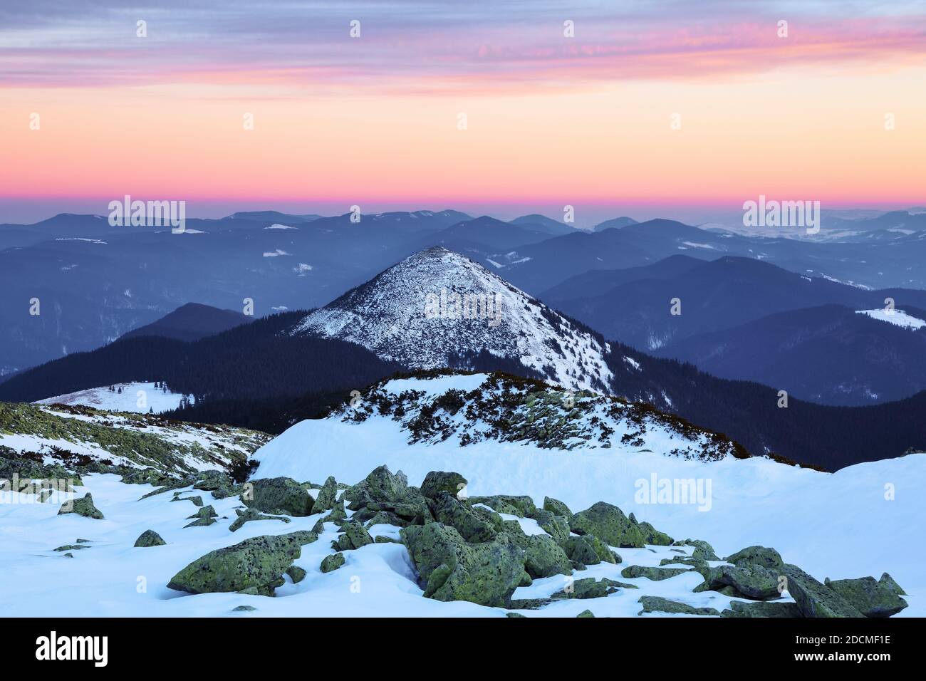 Cold winter day. High mountains with snow. Wallpaper background ...