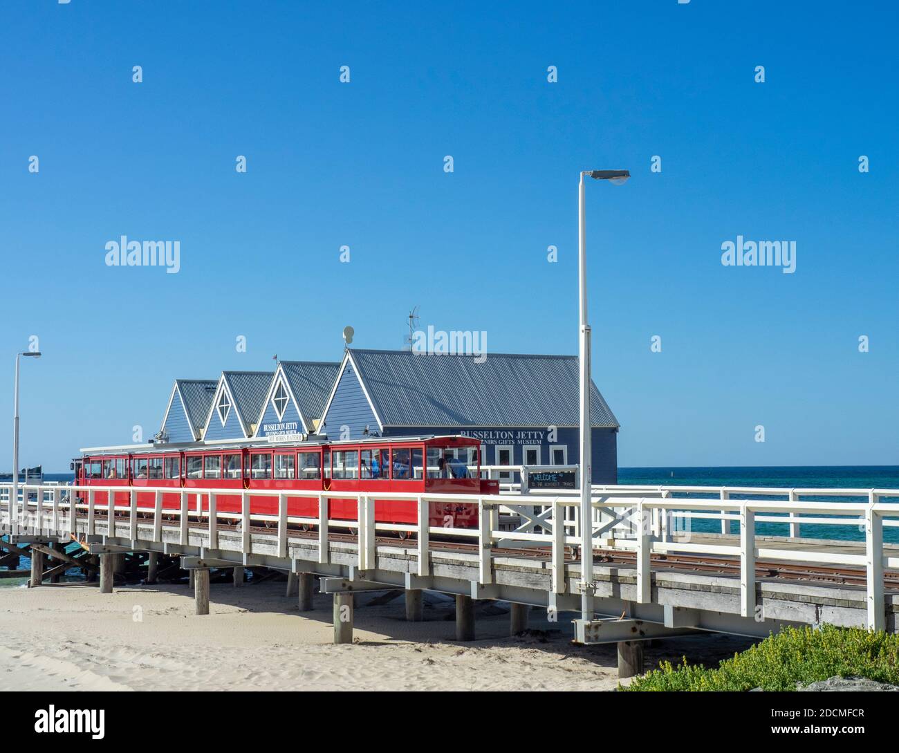 Wooden Busselton Jetty and Stocker Preston Express jetty train ...
