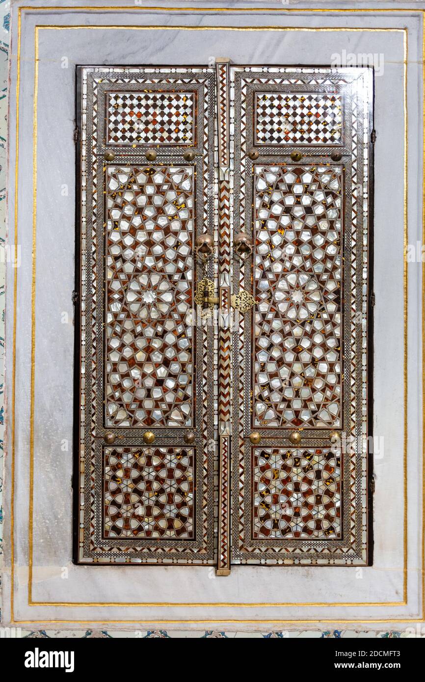 Mother-of-pearl windows and tile walls in the Imperial Harem section in ...