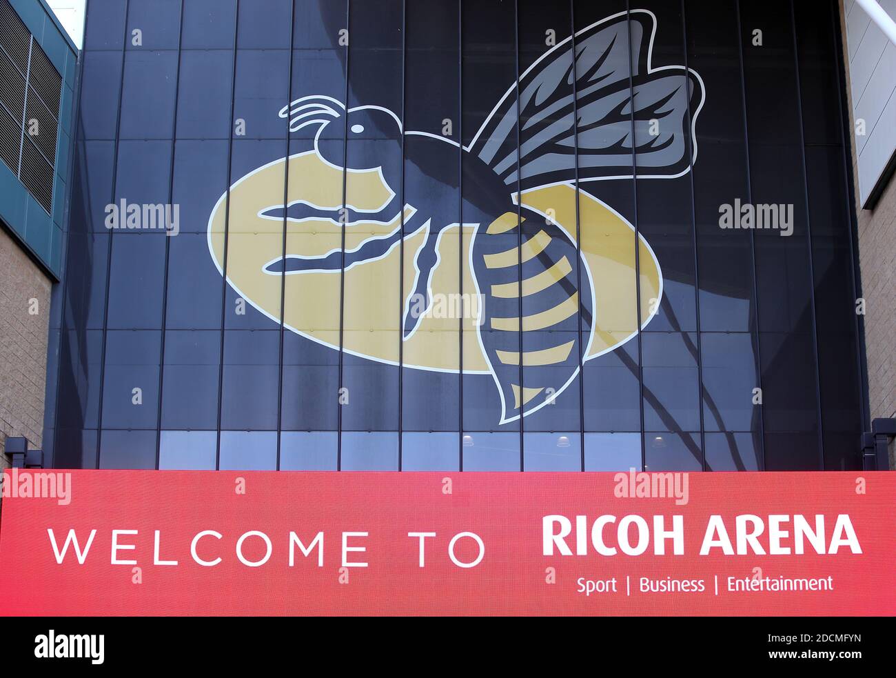 Close up of the Wasps Rugby logo outside the stadium before the ...