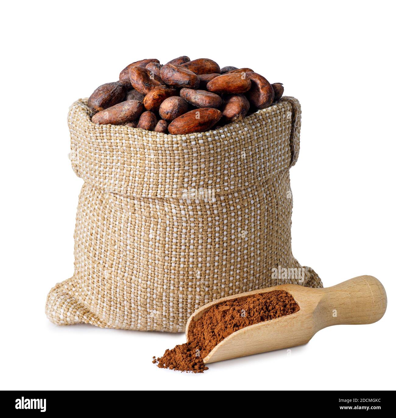 Cocoa beans in sack hi-res stock photography and images - Alamy