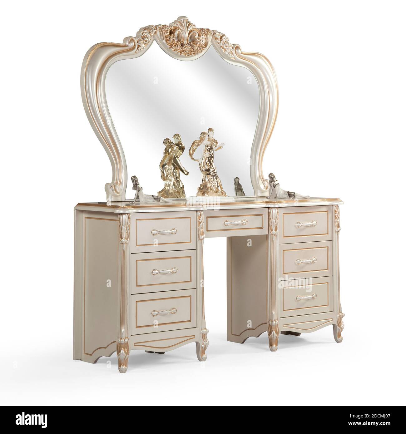 wooden classic console isolated on white background Stock Photo - Alamy