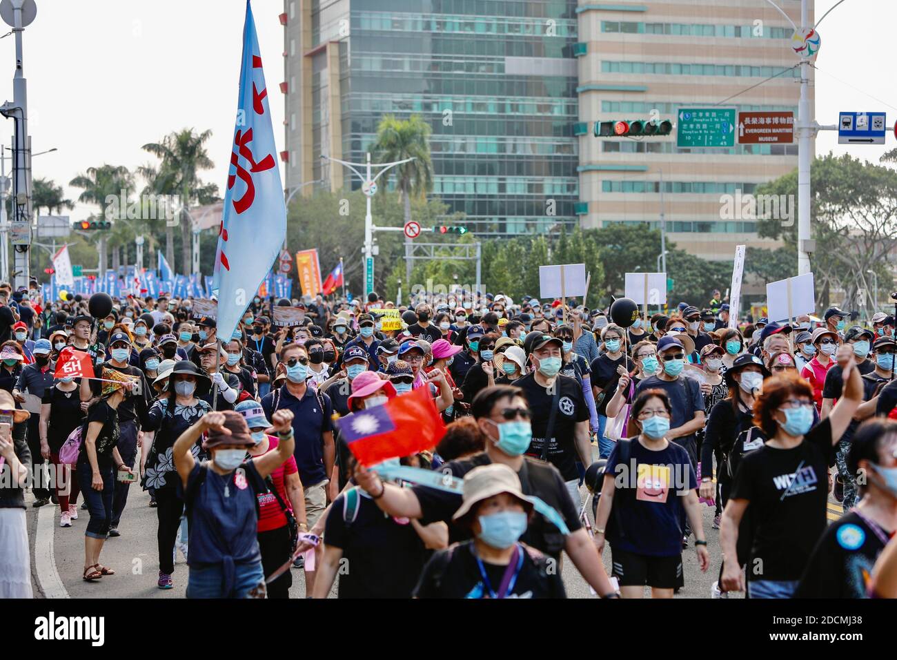 Crowds of protesters marching during the demonstration.Tens of ...