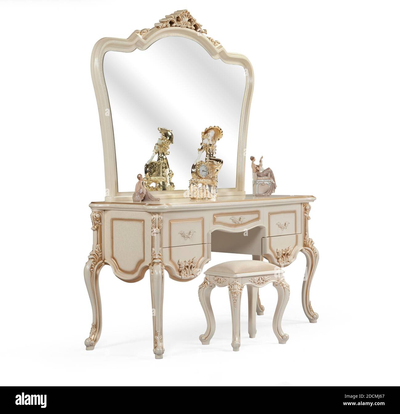 wooden classic console isolated on white background Stock Photo - Alamy