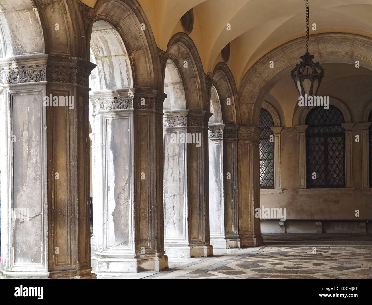 Inside the famous Doge`s palace in Venice-beautiful architecture in the ...