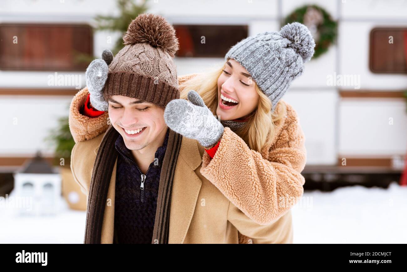 Closeup couple winter hi-res stock photography and images - Alamy