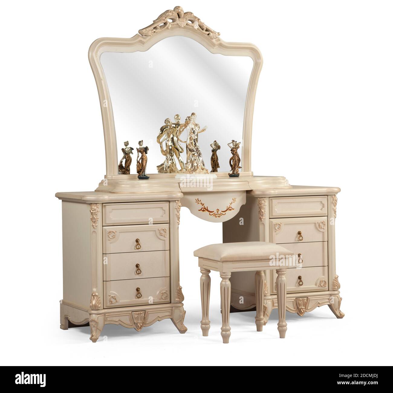 wooden classic console isolated on white background Stock Photo - Alamy