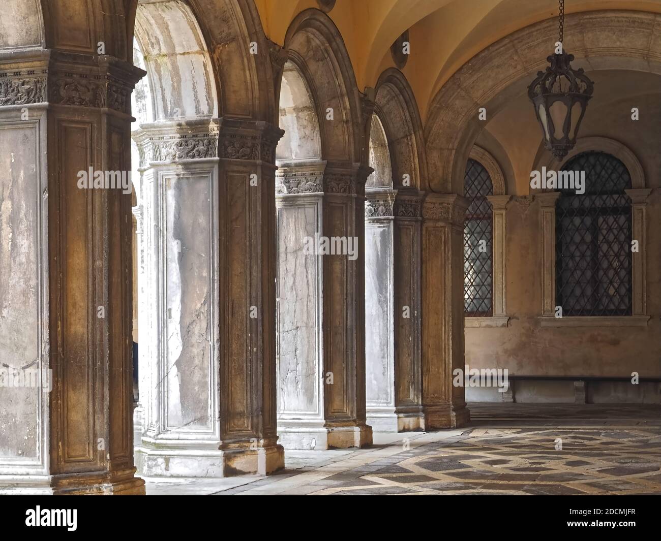 Inside the famous Doge`s palace in Venice-beautiful architecture in the ...