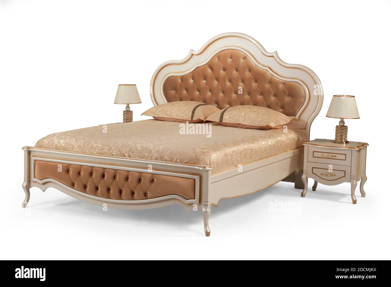 classic bed isolated on white background Stock Photo - Alamy