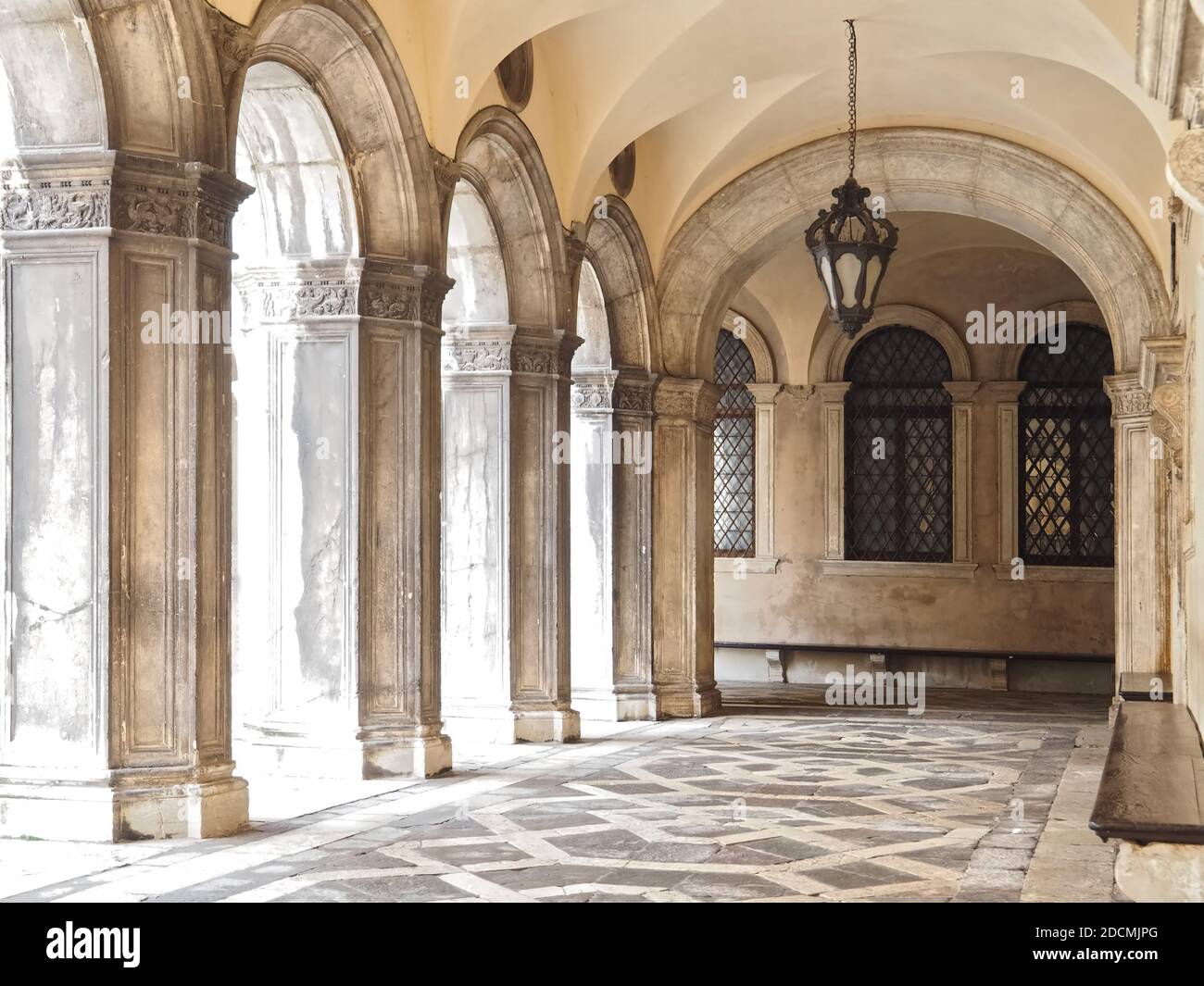 Inside the famous Doge`s palace in Venice-beautiful architecture in the ...