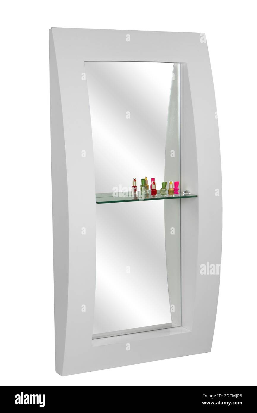 Decorative standing mirror isolated on white background Stock Photo - Alamy
