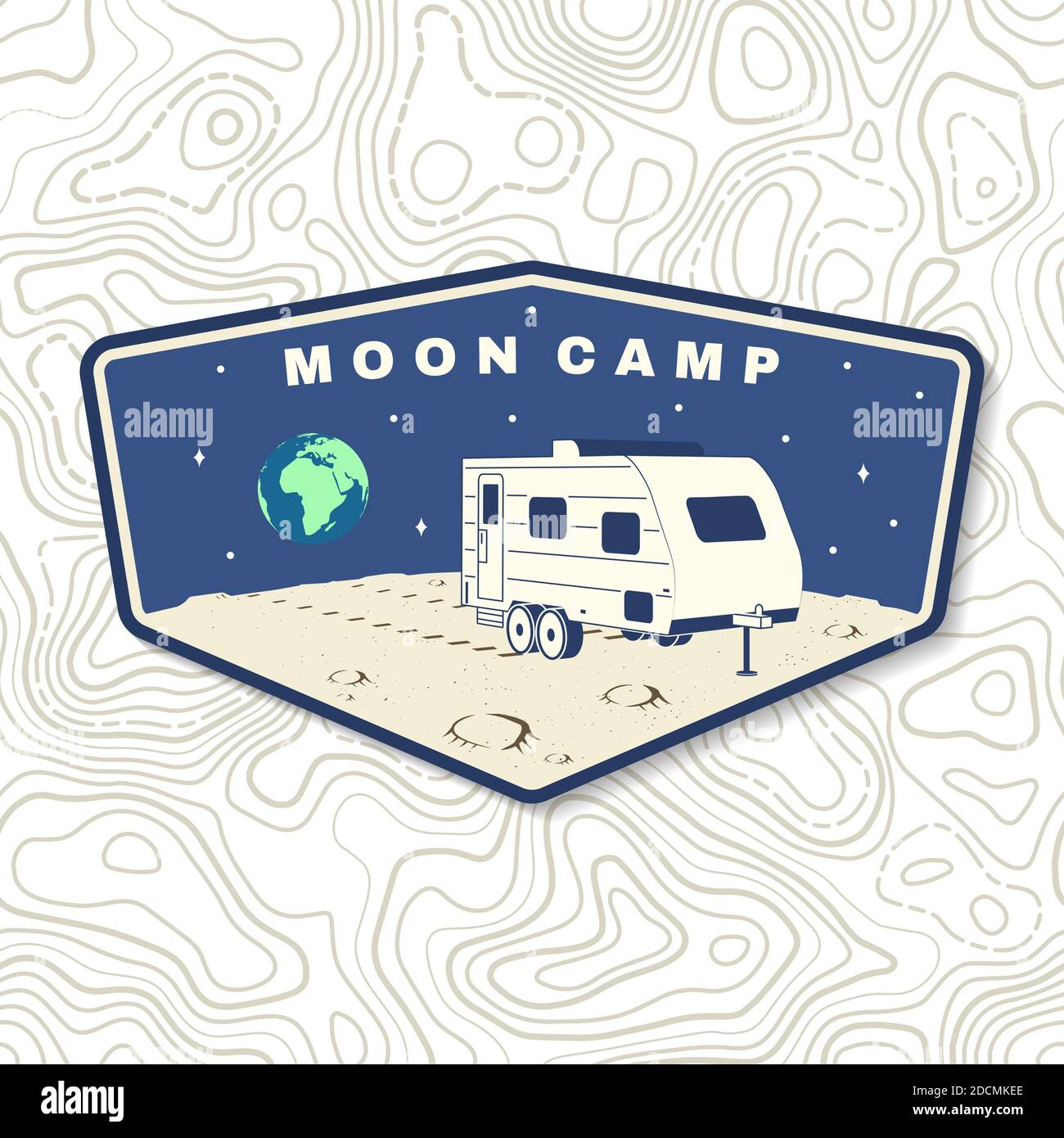 Moon camp logo, badge, patch. Vector illustration. Concept for shirt ...