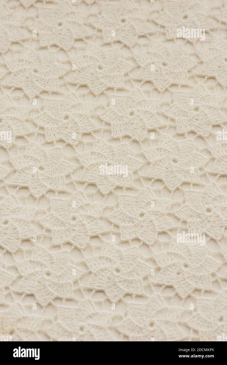 lace. White lace as an element of clothing. Fabric texture as an ...
