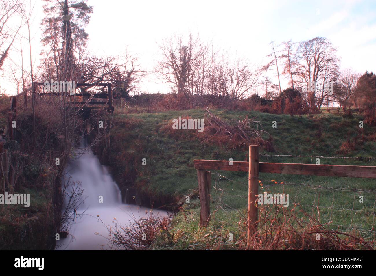 Autumn mill weir Stock Photo - Alamy