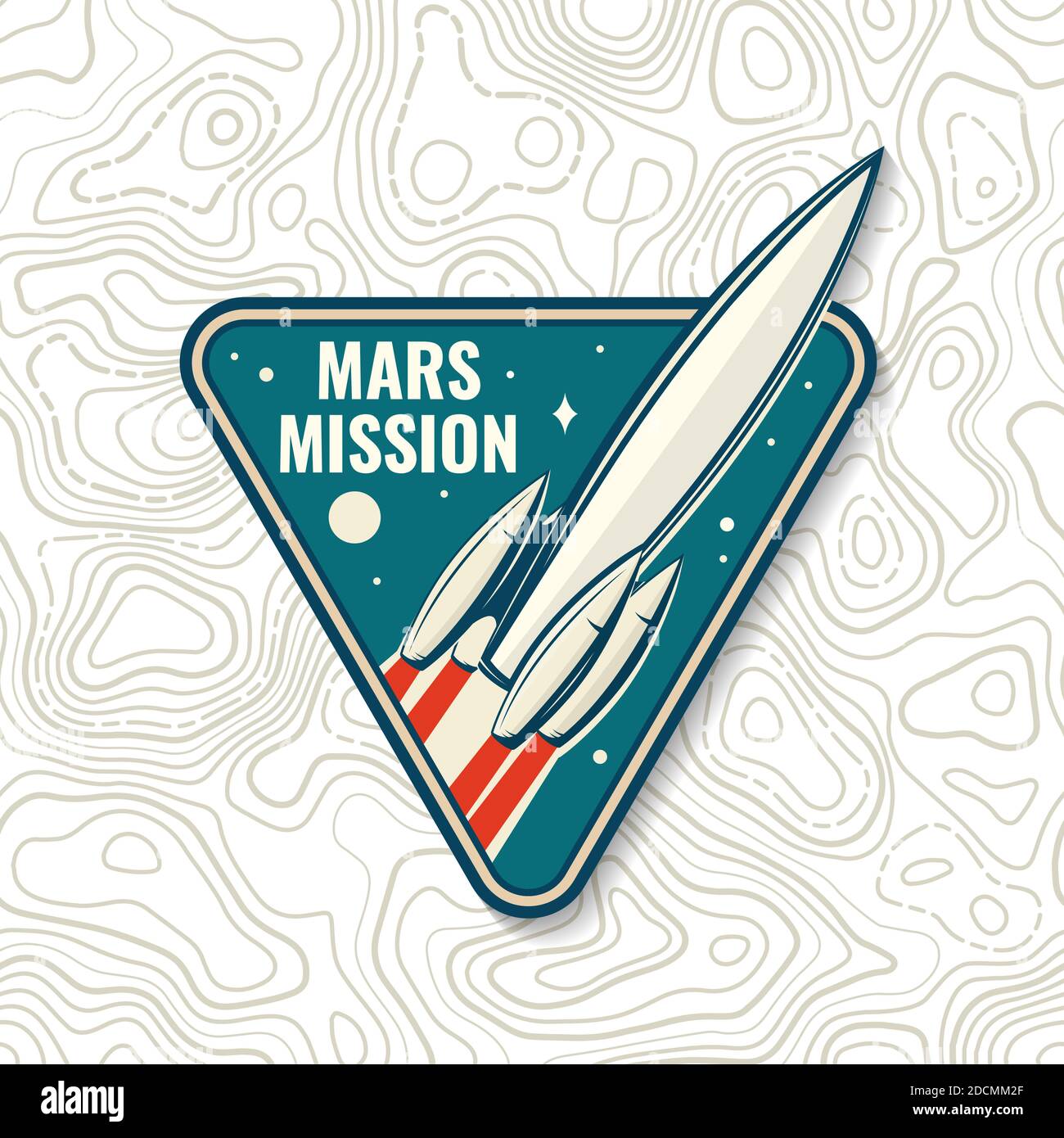 Mars mission logo, badge, patch. Vector illustration. Concept for shirt ...