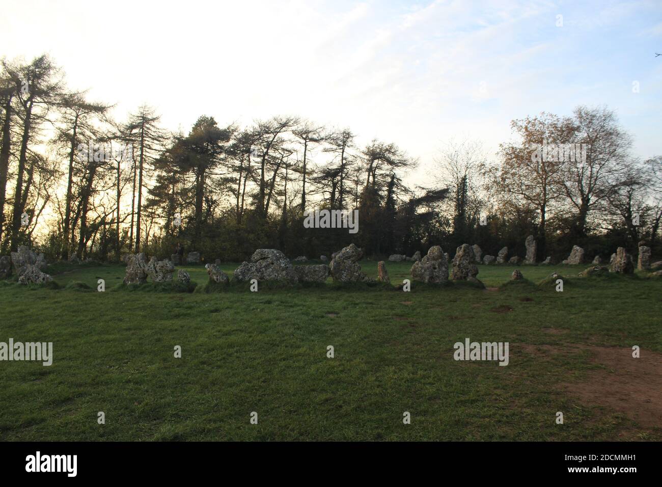 rollright stone circle ancient monument in cotswolds Stock Photo - Alamy