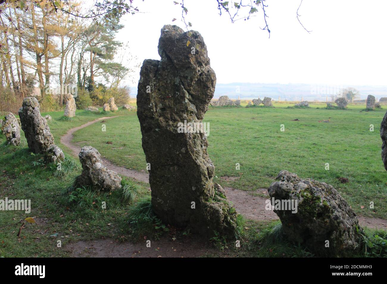 rollright stone circle ancient monument in cotswolds Stock Photo - Alamy