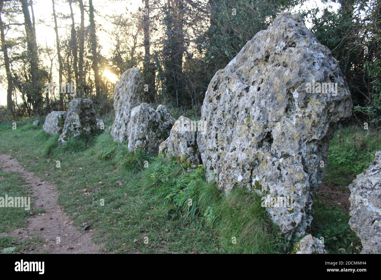 rollright stone circle ancient monument in cotswolds Stock Photo - Alamy