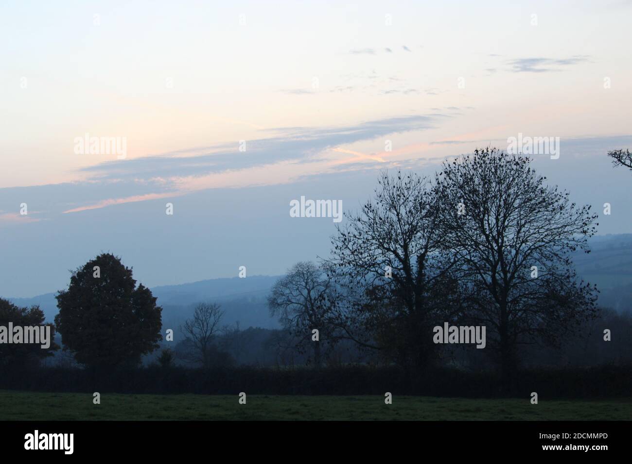 cotswold evening haze Stock Photo - Alamy