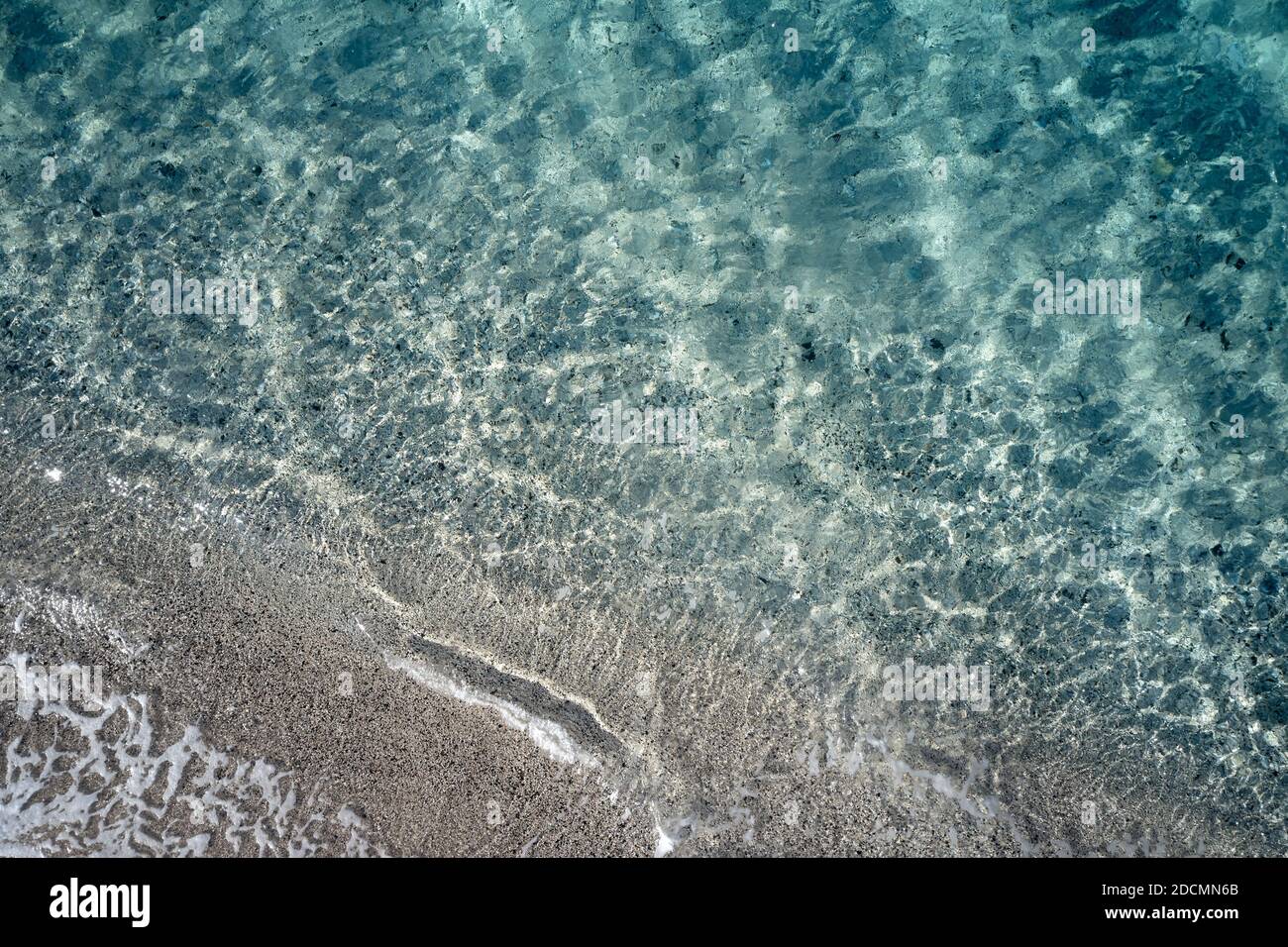 Sandy beach and transparent ocean water background Stock Photo - Alamy