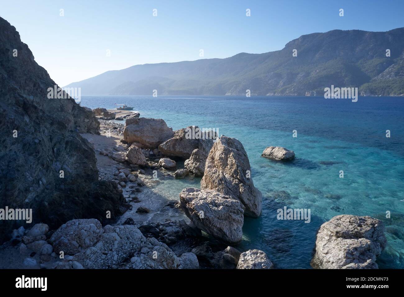 Stone rocky coast of the Maldives island Stock Photo - Alamy