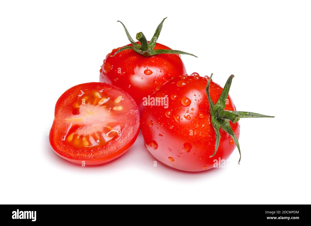 Fresh ripe tomato isolated on white background Stock Photo - Alamy