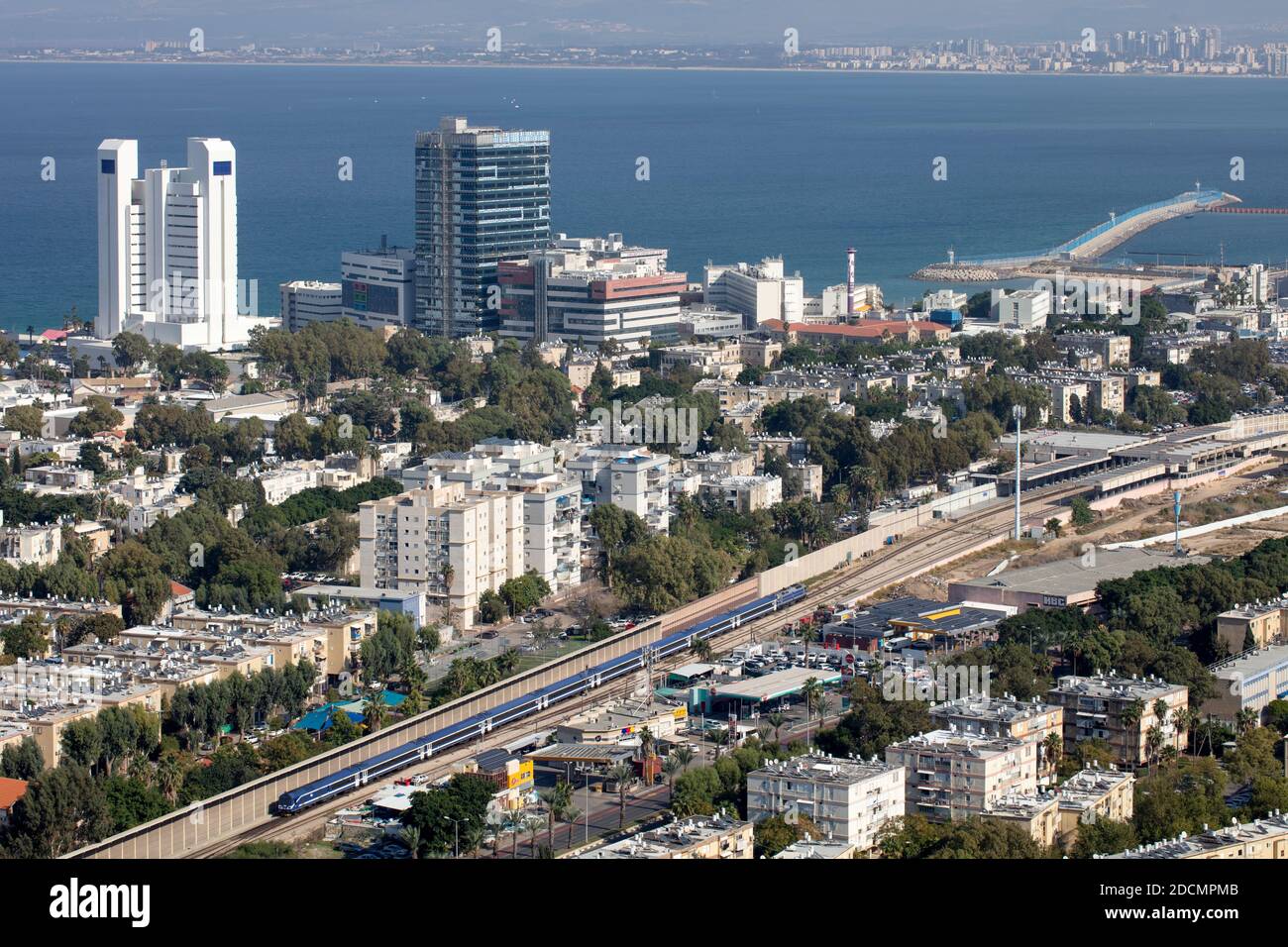 Haifa Israel - 19/11/20 Aerial view of the city of Haifa You can see ...