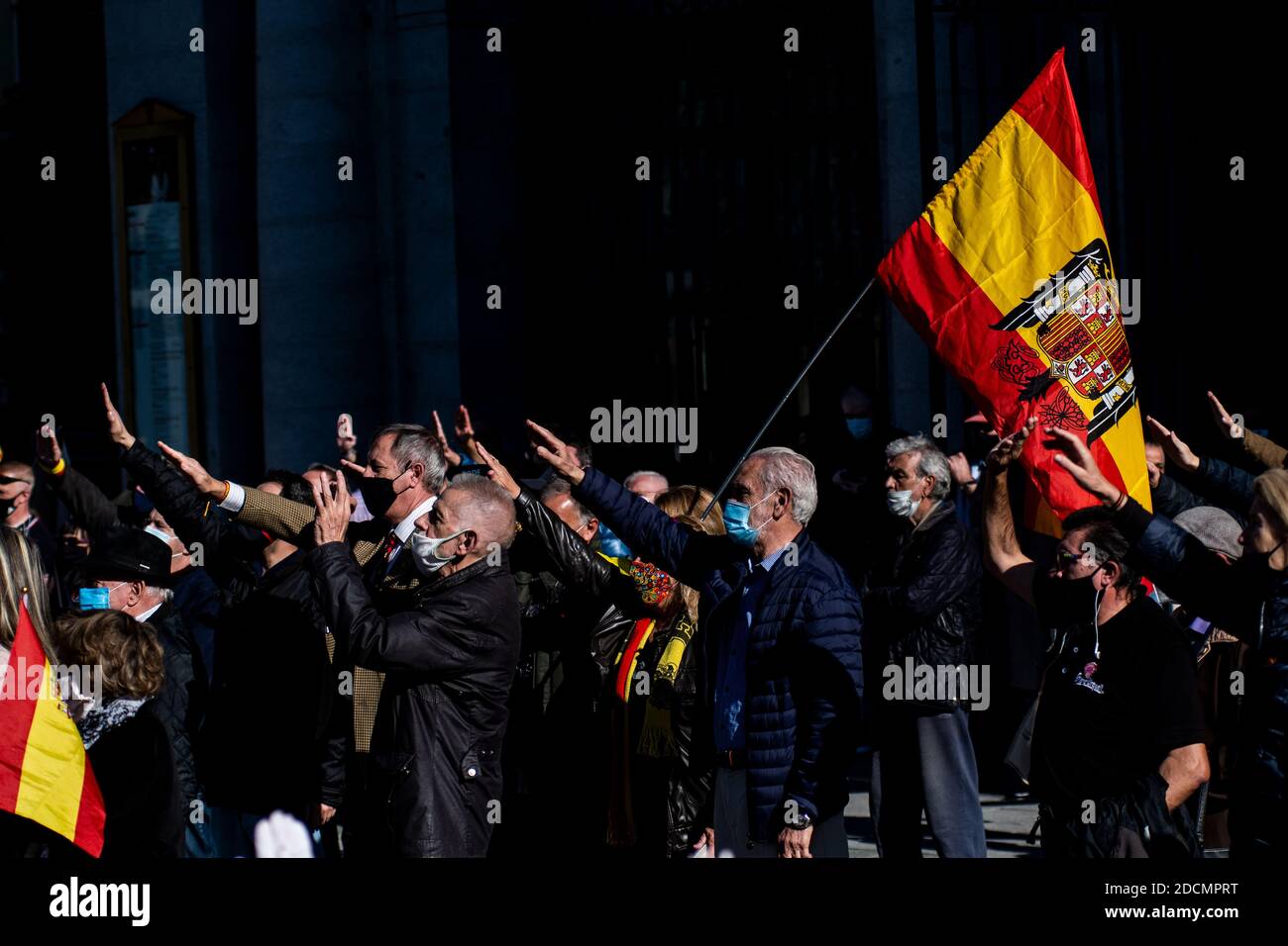 Madrid, Spain. 22nd Nov, 2020. Far right wing supporters of Franco ...