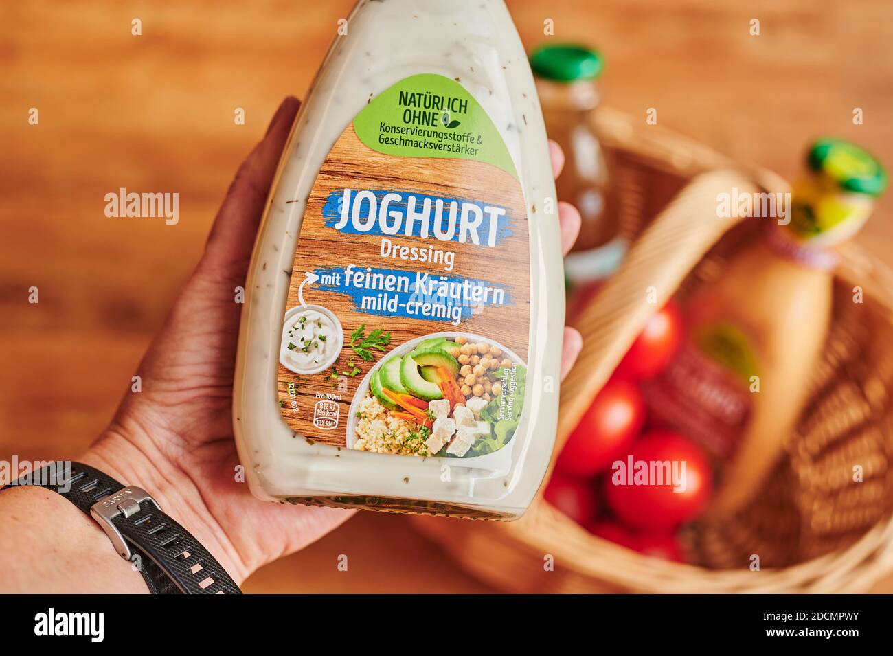 Berlin, Germany - November 20, 2020: Bottle with salad dressing and ...