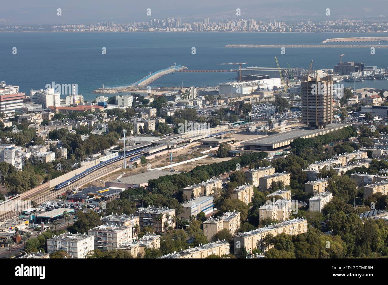 Haifa Israel - 19/11/20 Aerial view of the city of Haifa You can see ...