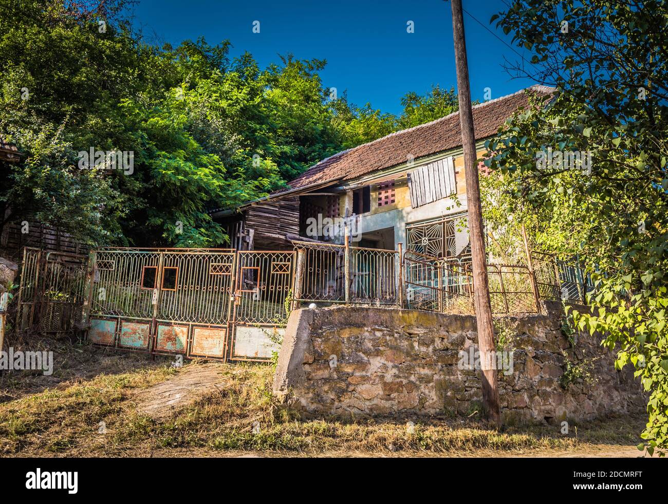 Old stall in Serbian village. Endangered agriculture, abandoned houses ...