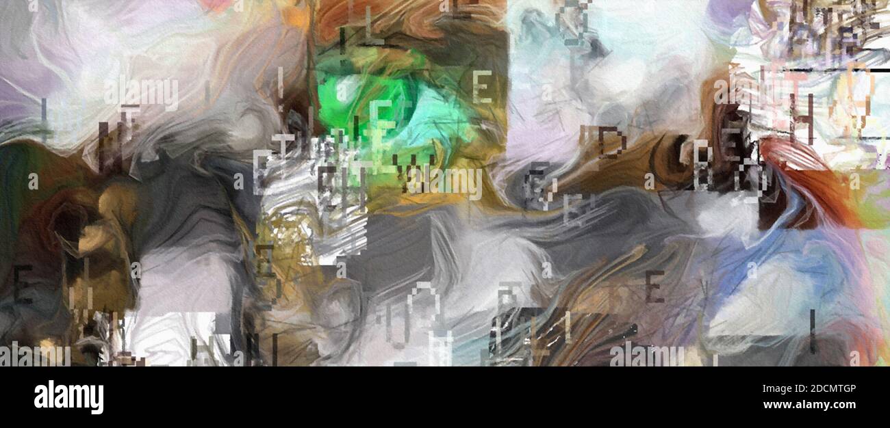 Abstract green eye. Digital painting. 3D rendering Stock Photo - Alamy