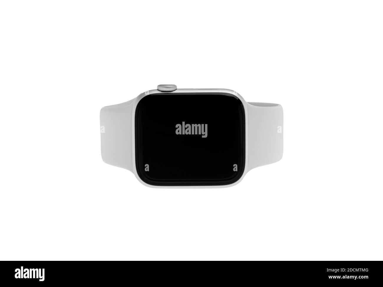 White smart watch isolated on white background Stock Photo - Alamy