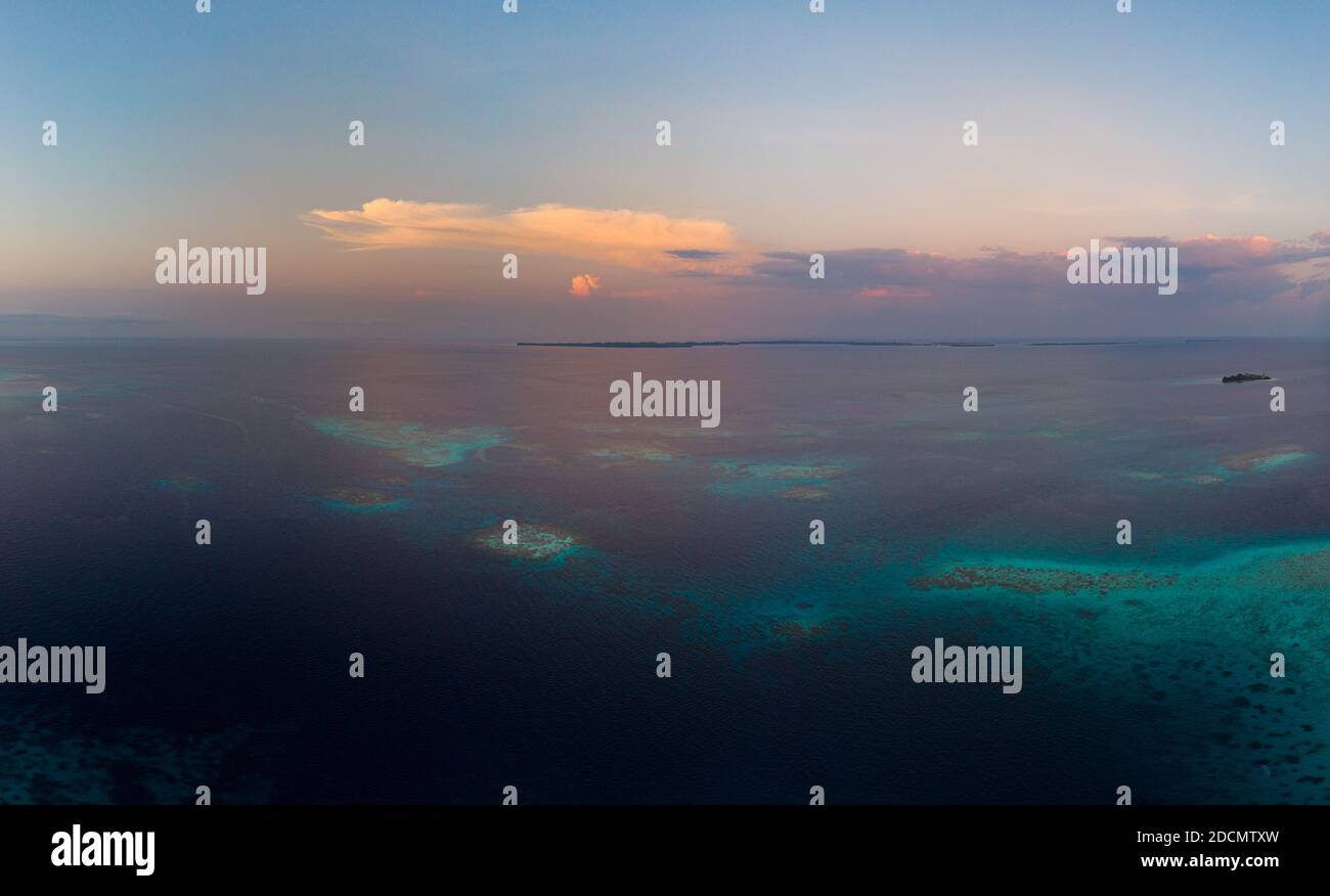 Aerial view Banyak Islands Sumatra tropical archipelago Indonesia ...