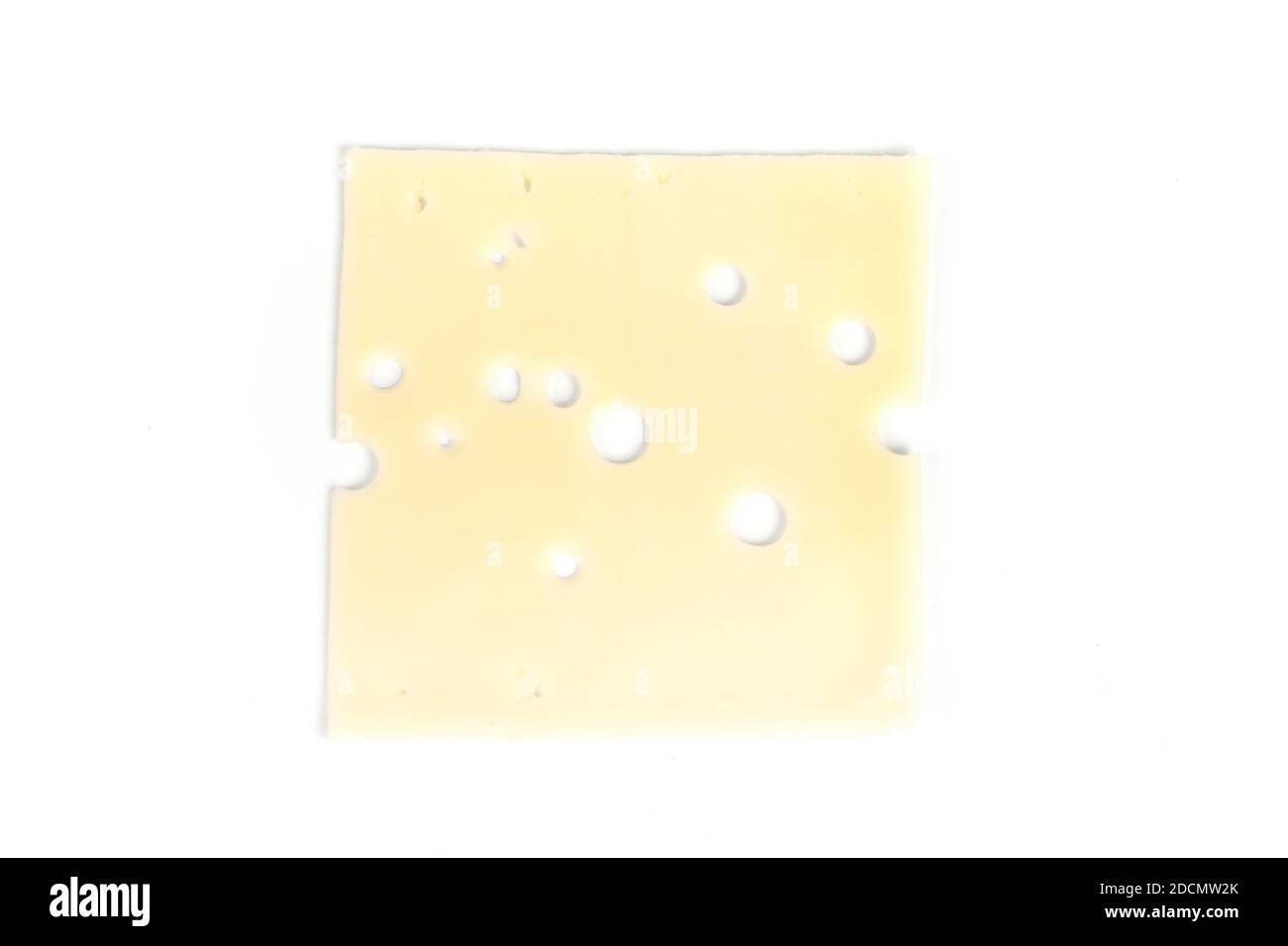 A top view of a Swiss cheese slice isolated on a white background Stock ...