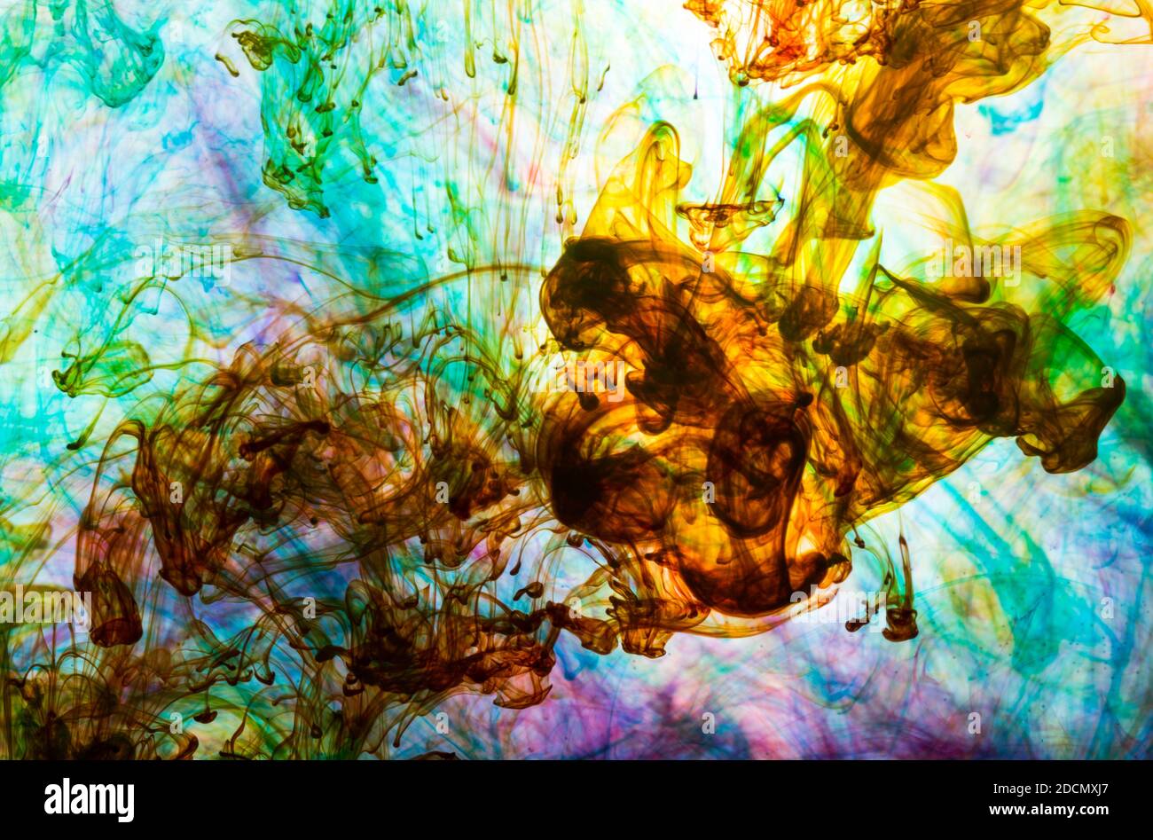 Acrylic colors and ink in water. Abstract background Stock Photo - Alamy