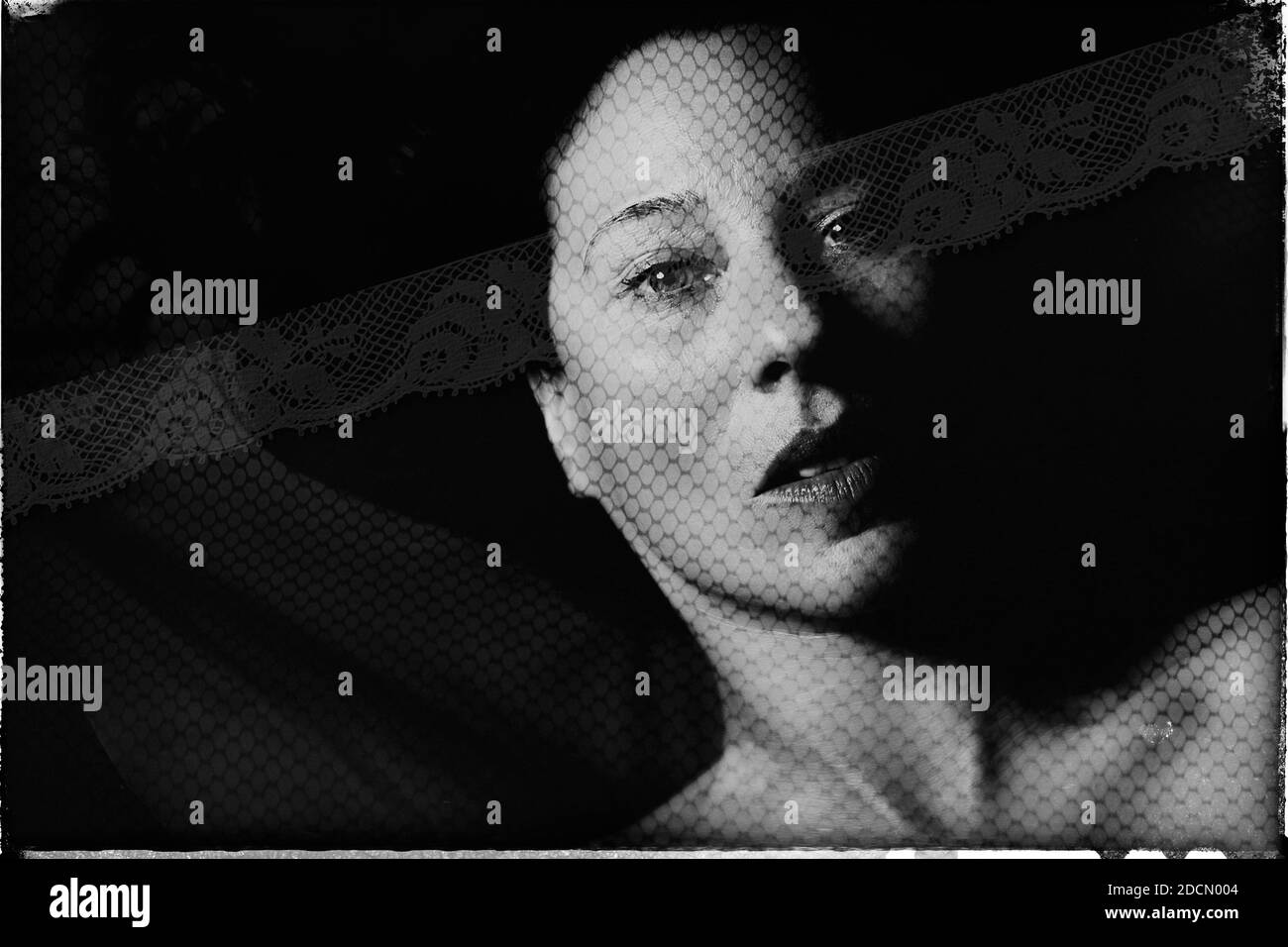 Beauty woman face tender Black and White Stock Photos & Images - Alamy