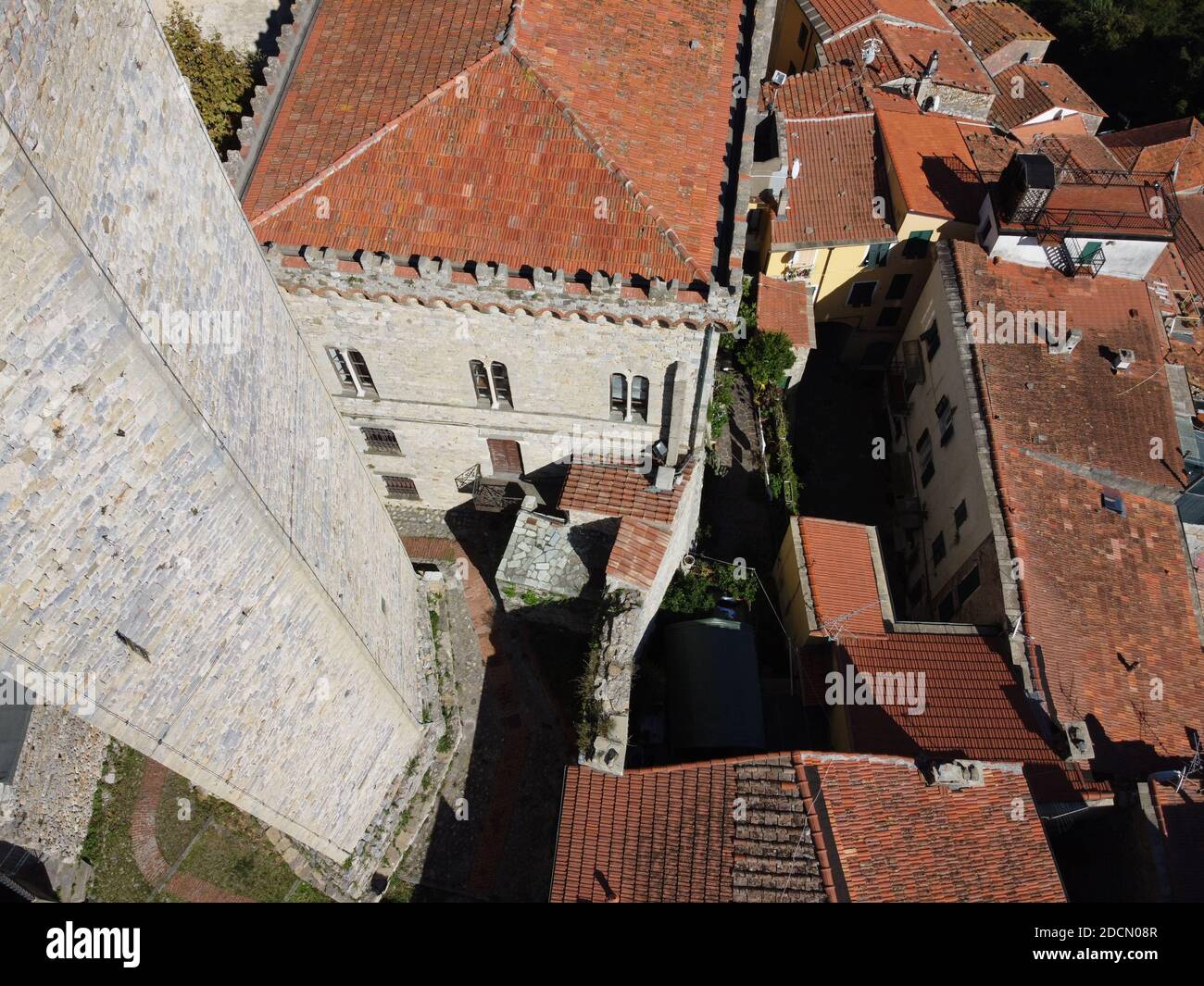 Arcola, La Spezia, Liguria / Italy - 10/15/2020: Aerial view of Arcola ...