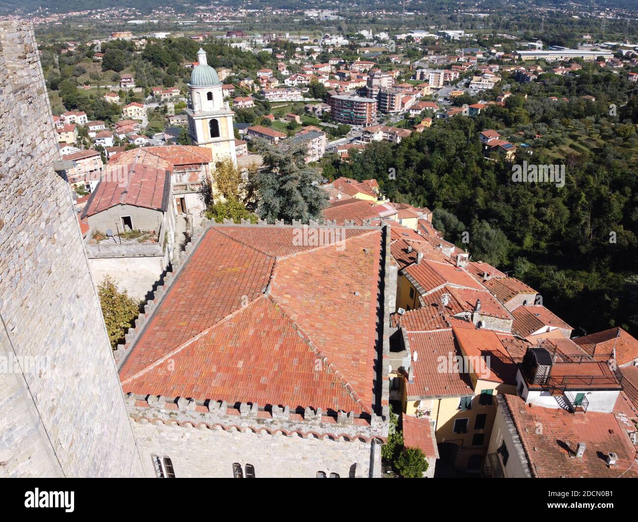 Arcola, La Spezia, Liguria / Italy - 10/15/2020: Aerial view of Arcola ...