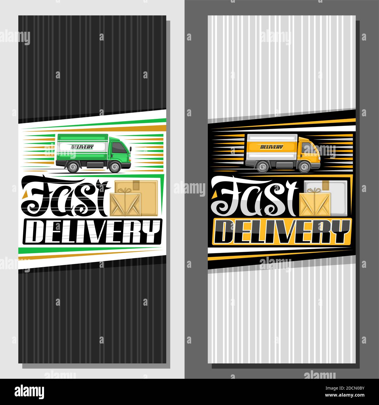 Vector banner for Fast Delivery with copy space, decorative sign board ...