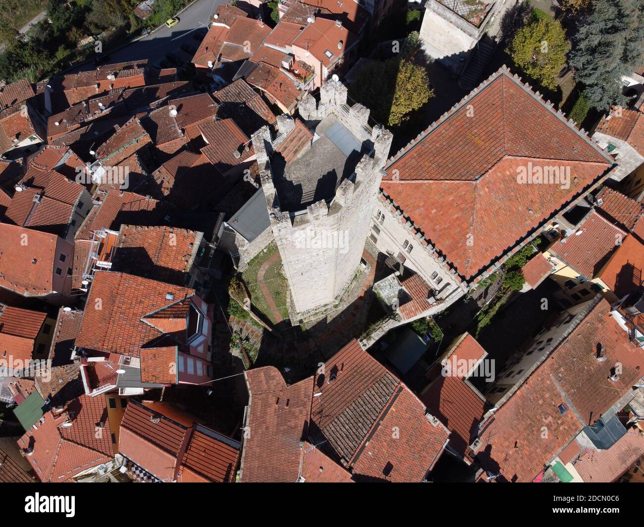 Arcola, La Spezia, Liguria / Italy - 10/15/2020: Aerial view of Arcola ...
